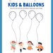 Kids & Balloon Tracing and Coloring Activity - Fun Printable Worksheet ...