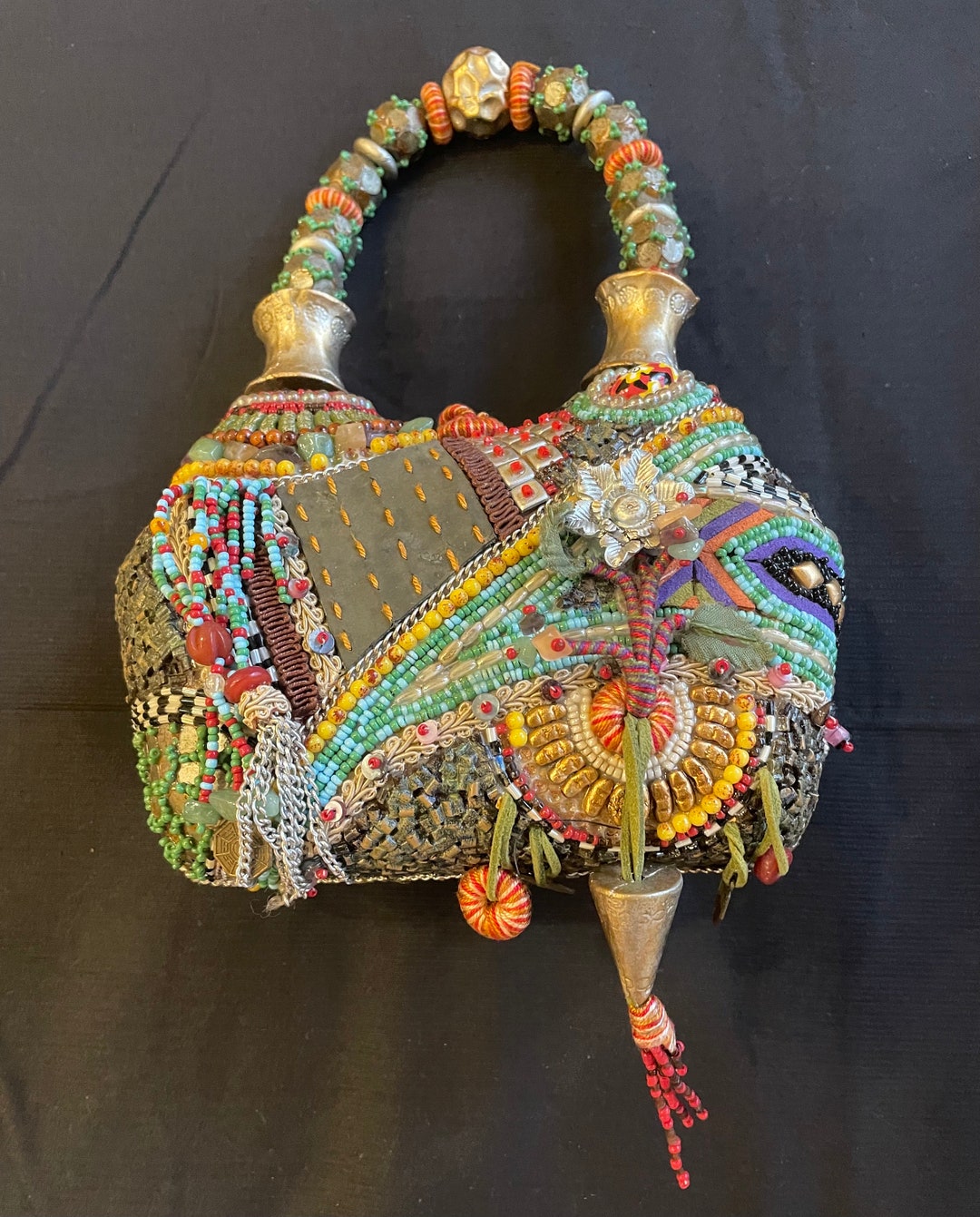 Rare Vintage Mary Frances Purse With Multi Color Bead Work and Exotic ...