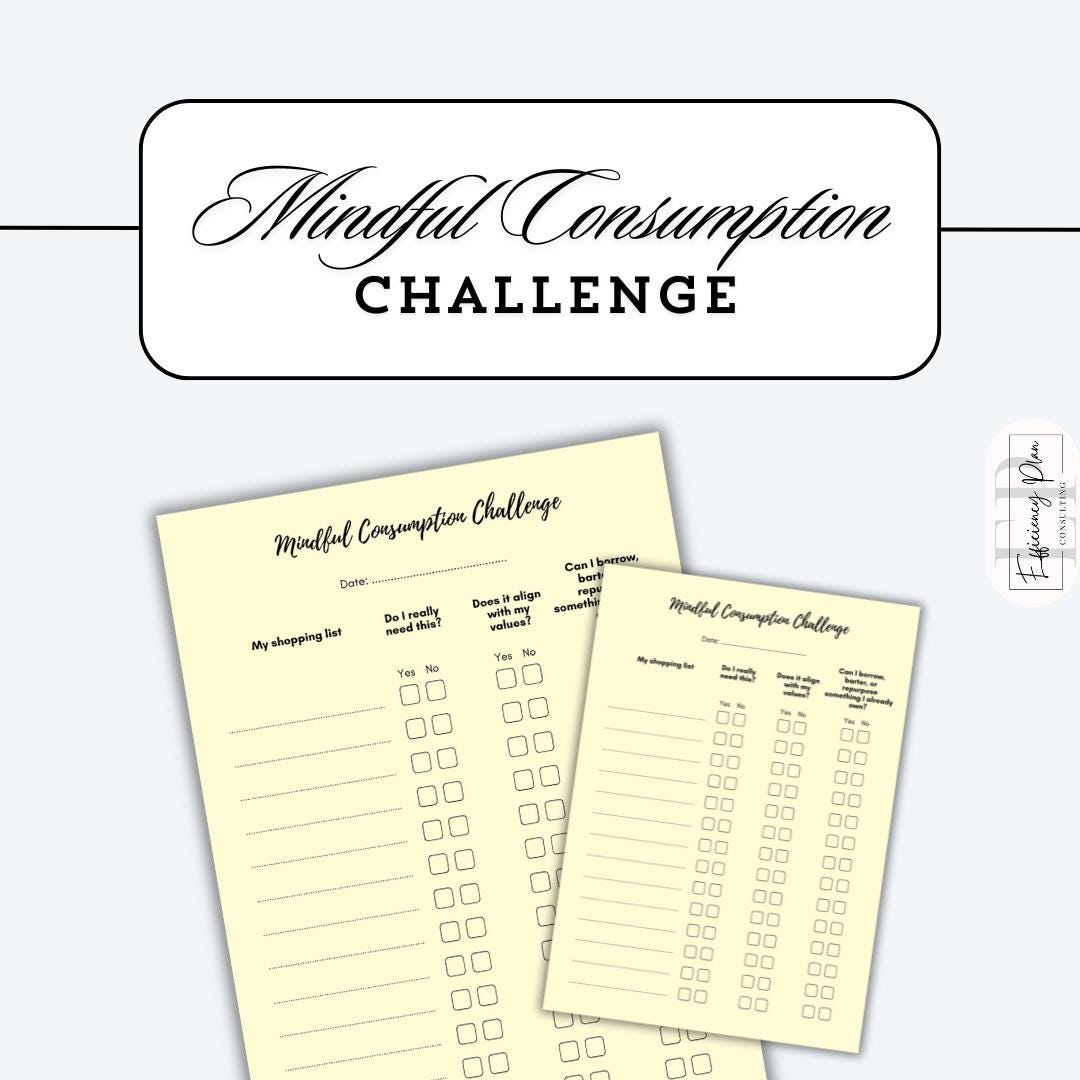 Mindful Consumption | Printable Shopping Tracker | Mindful Spending ...