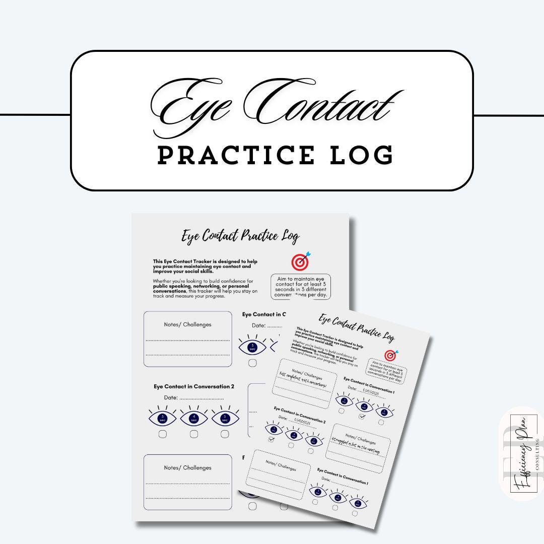 Eye Contact Practice Log | Social Skills & Confidence Tracker ...
