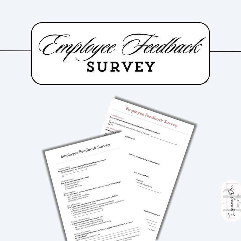 Employee Feedback Survey (printable, Customizable & Editable) - Etsy