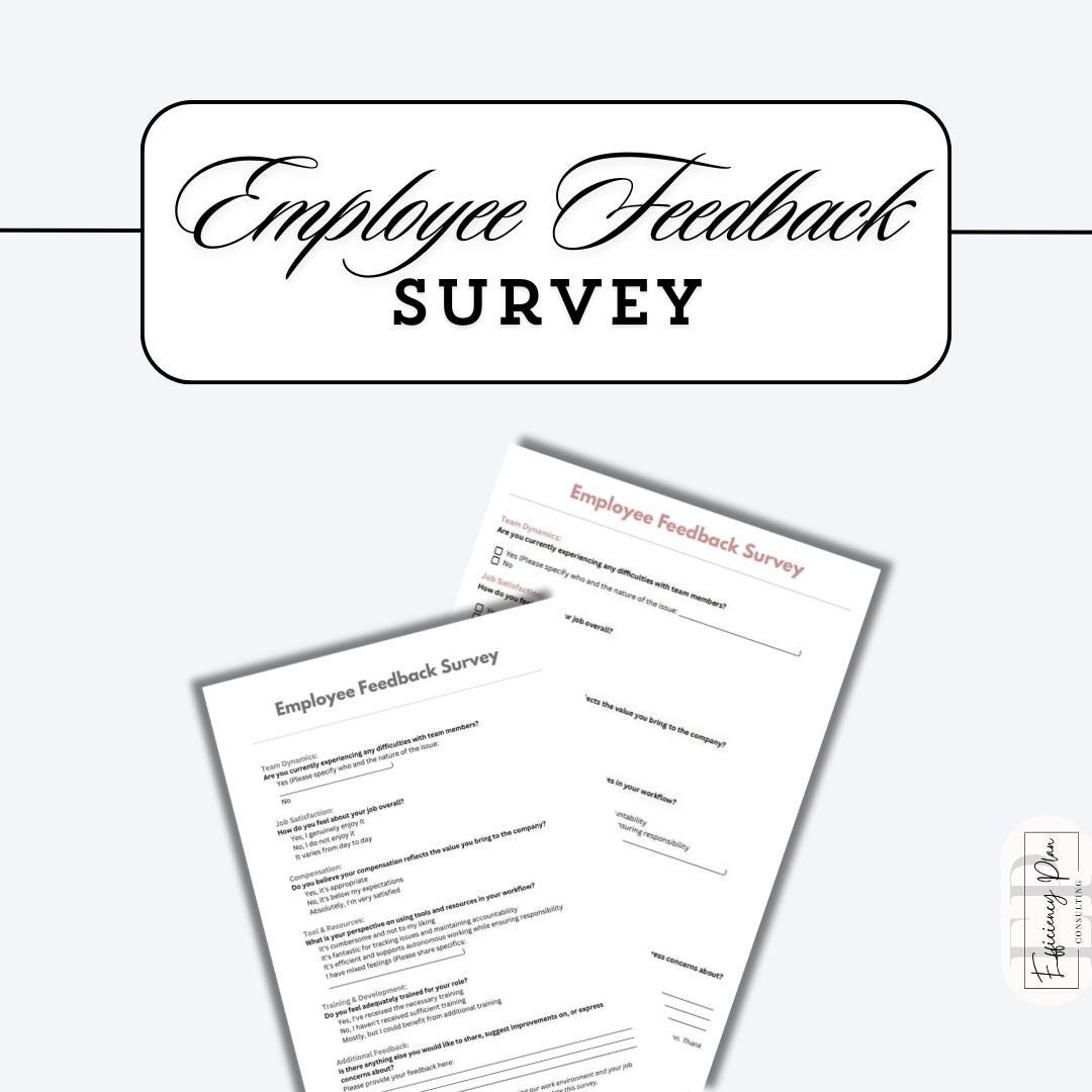 Employee Feedback Survey (printable, Customizable & Editable) - Etsy