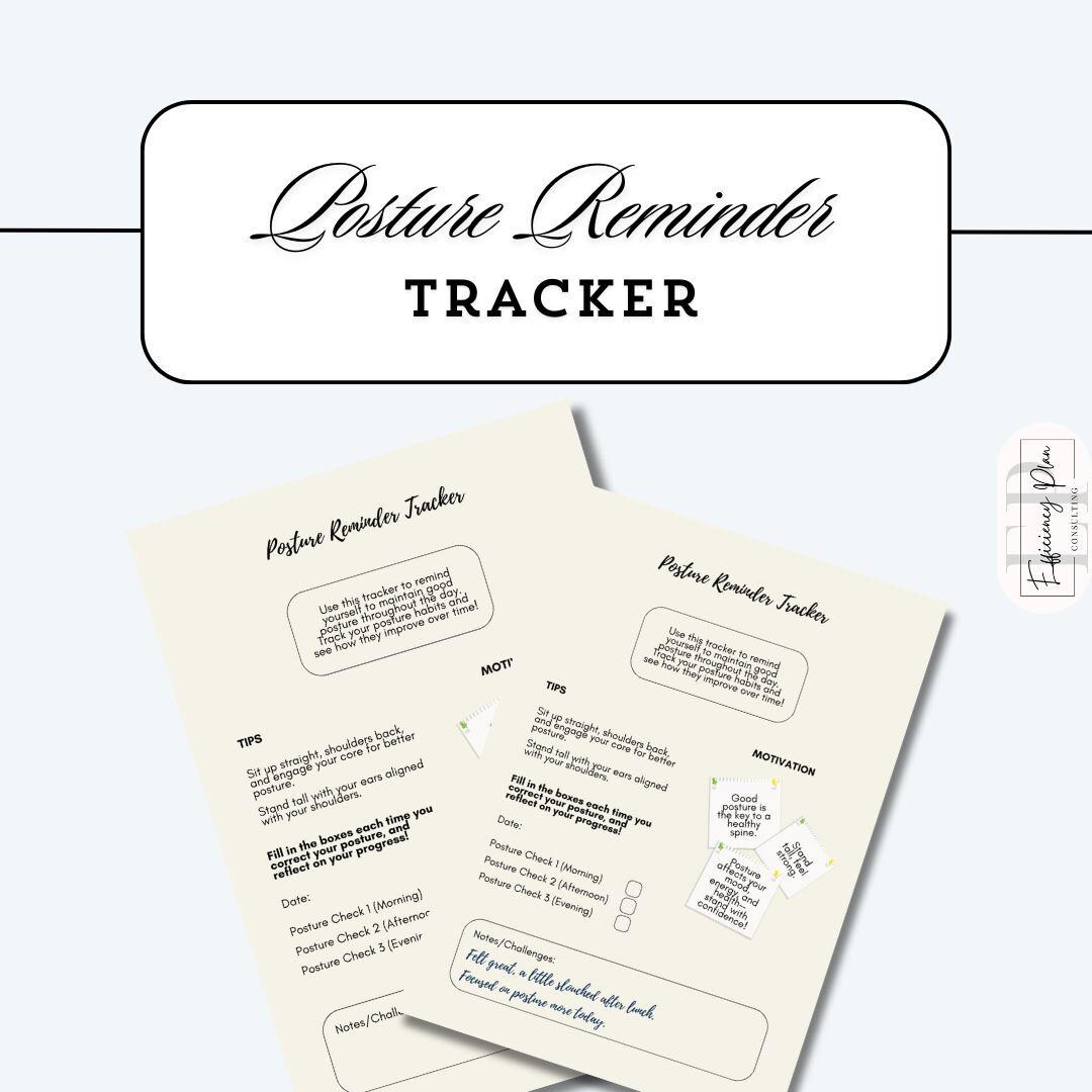 Posture Reminder Tracker | Daily Posture Check | Printable Wellness ...