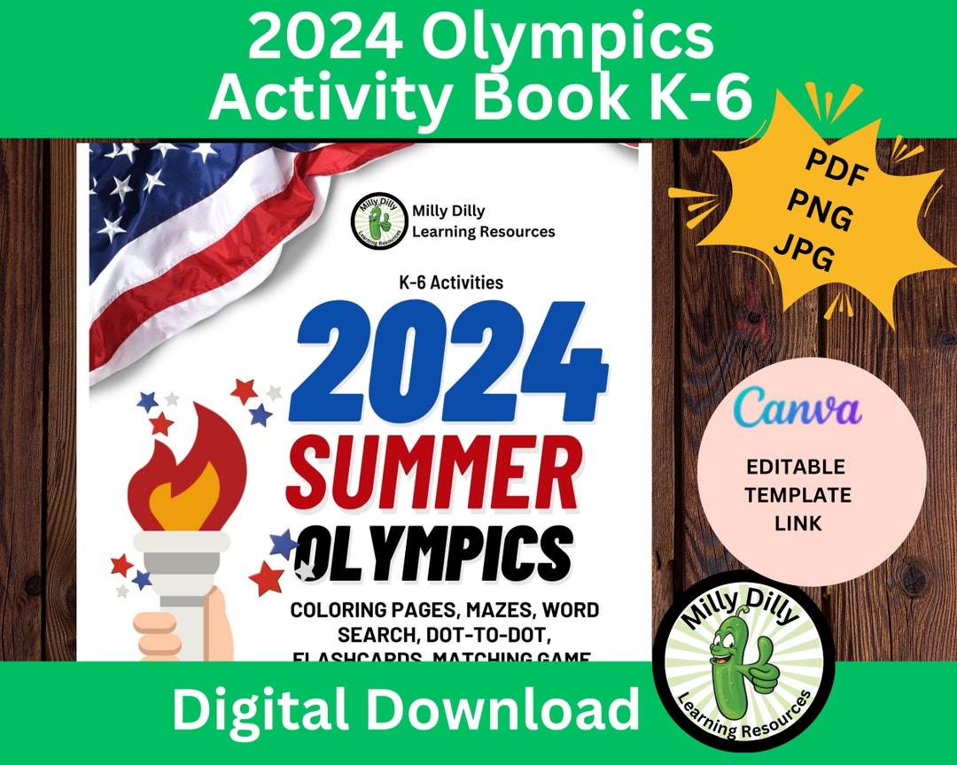 Summer Olympics Prk 6 Grade Activity Book/pdf Canva/editable Canva Link ...