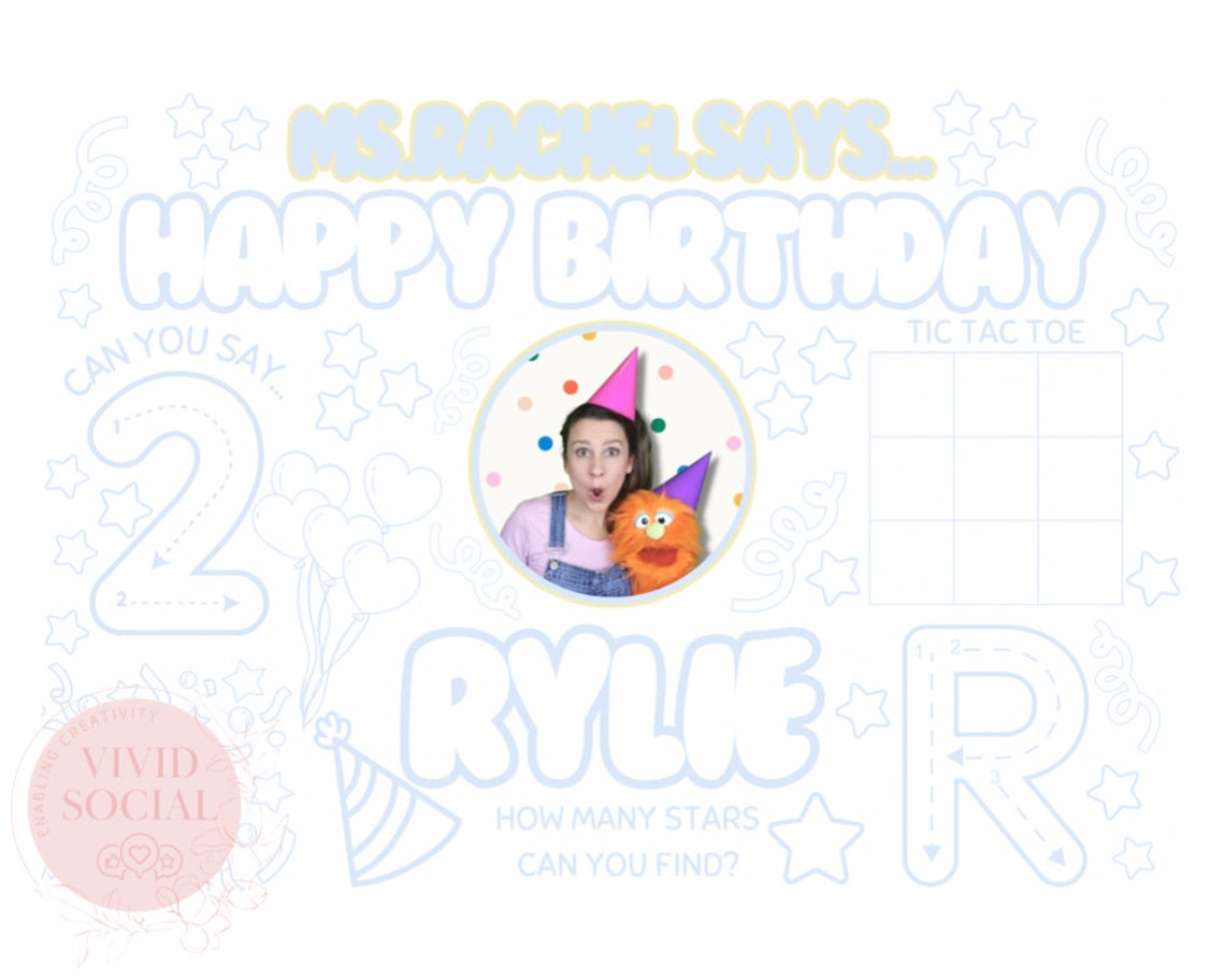 Ms Rachel Personalised Colouring Sheet Blue Theme Personalised ...