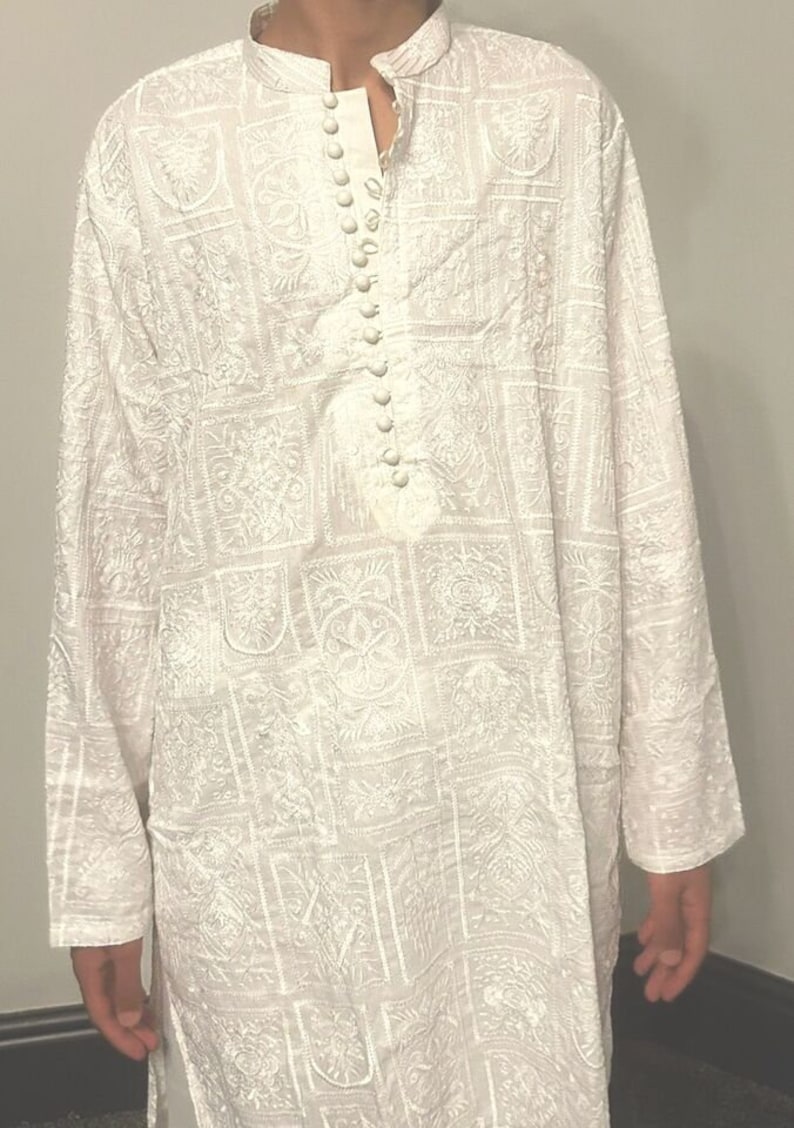 Mens Wedding Party Shawlar Kameez Kurta Trouser Chicken Kari Embroidery ...