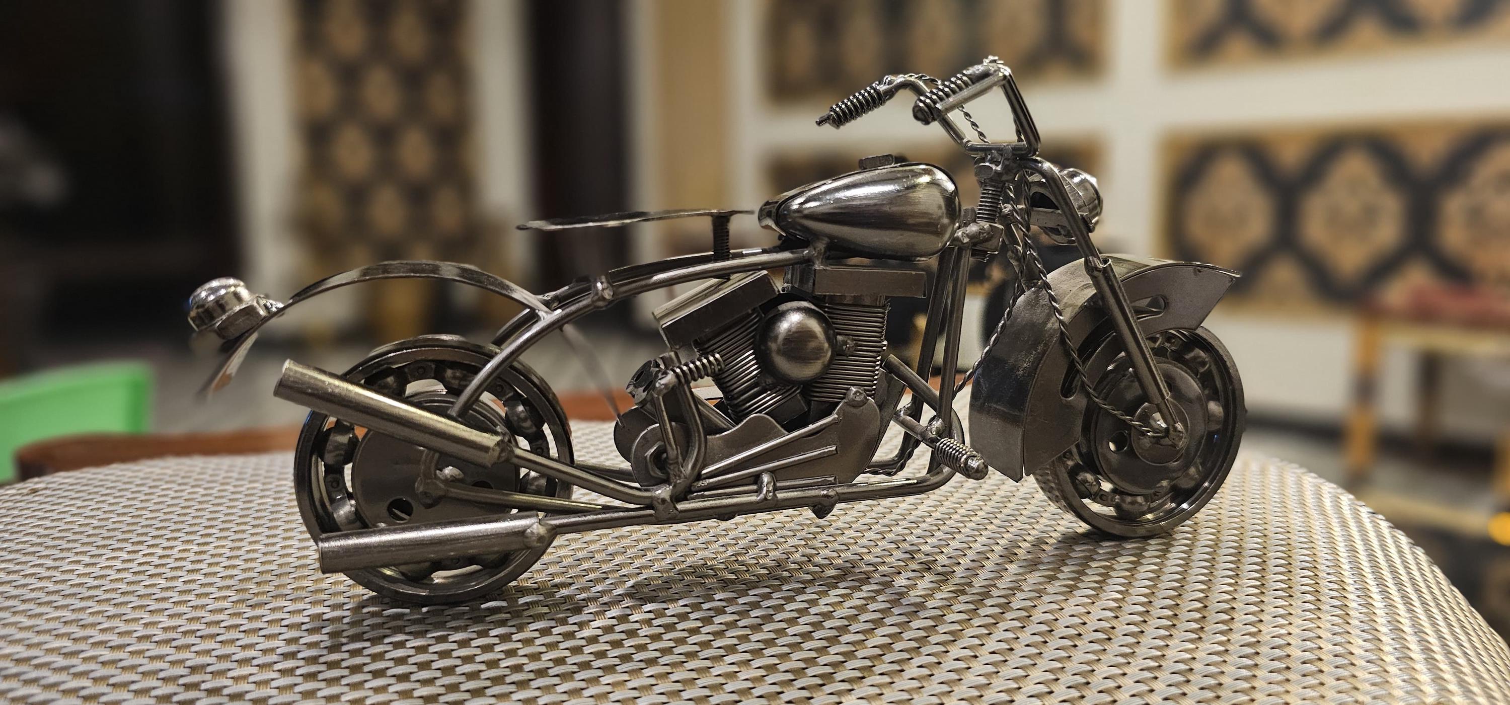 Retro Metal Motorcycle Model: Desk Sculpture, Bike Enthusiast Decor - Etsy