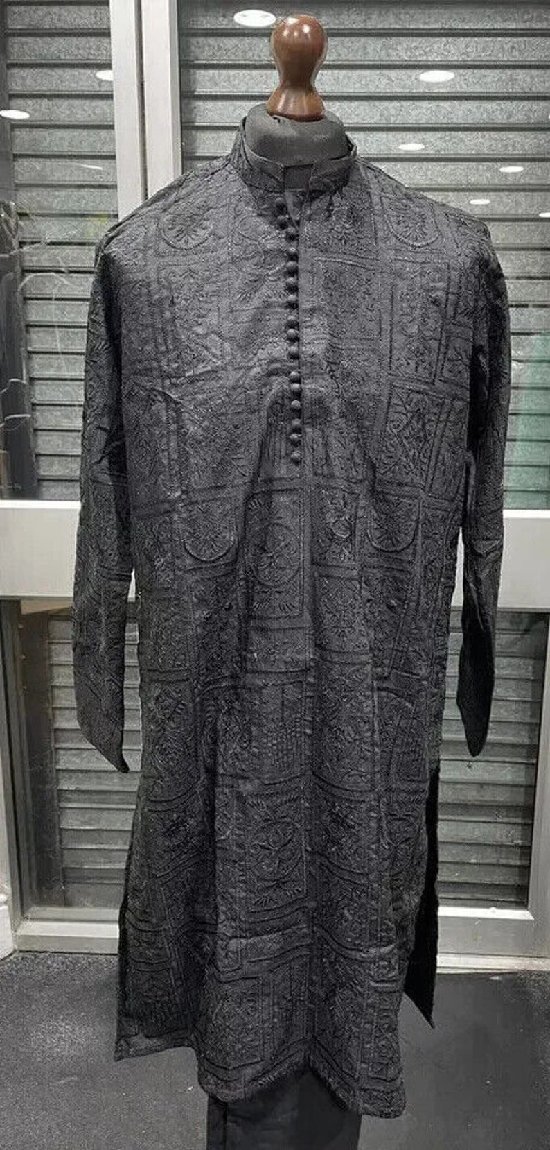 Mens Wedding Party Shawlar Kameez Kurta Trouser Chicken Kari Embroidery ...