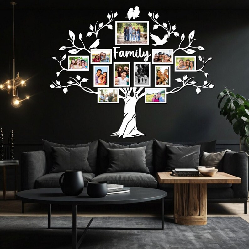 Family Tree Wall Art , 4 Different Size Family Tree Wall Decor, Wooden ...