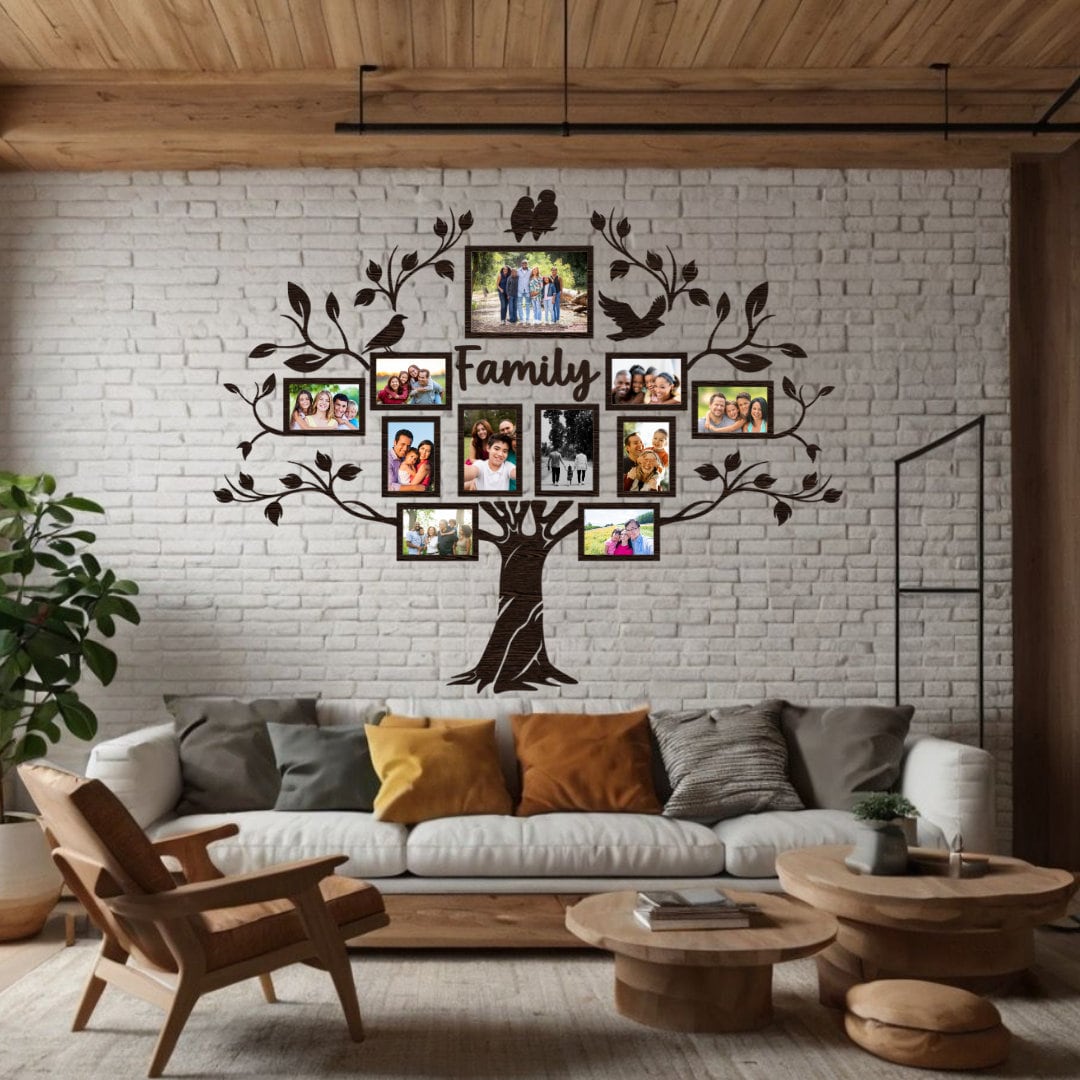 Family Tree Wall Art , 4 Different Size Family Tree Wall Decor, Wooden ...