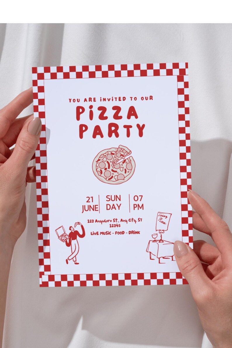 Pizza Party Invite, INSTANT DOWNLOAD, Italian Party, Slice of Fun ...
