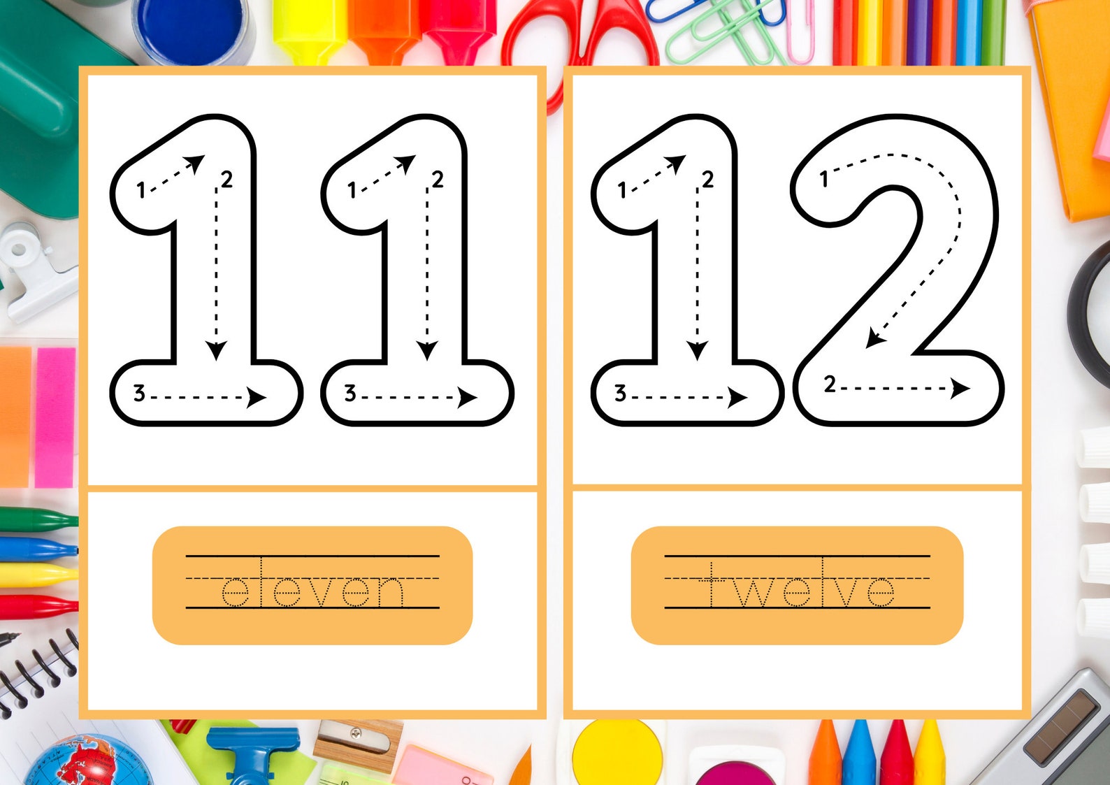 Number Tracing Posters & Flashcards, 1-20 Printable Number Tracing ...