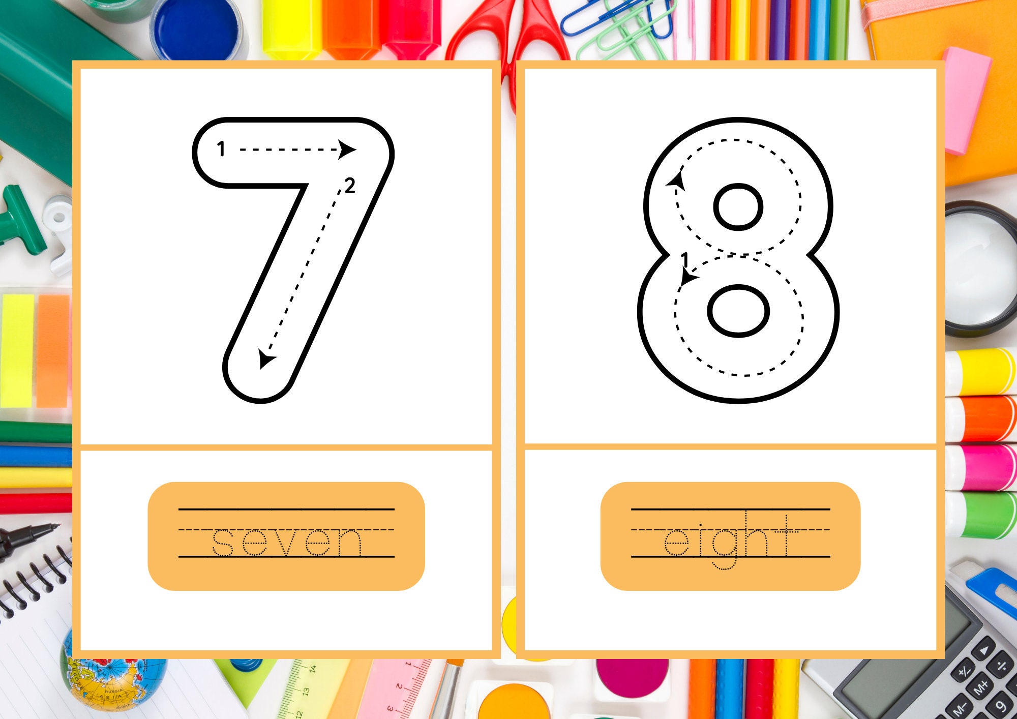 Number Tracing Posters & Flashcards, 1-20 Printable Number Tracing ...