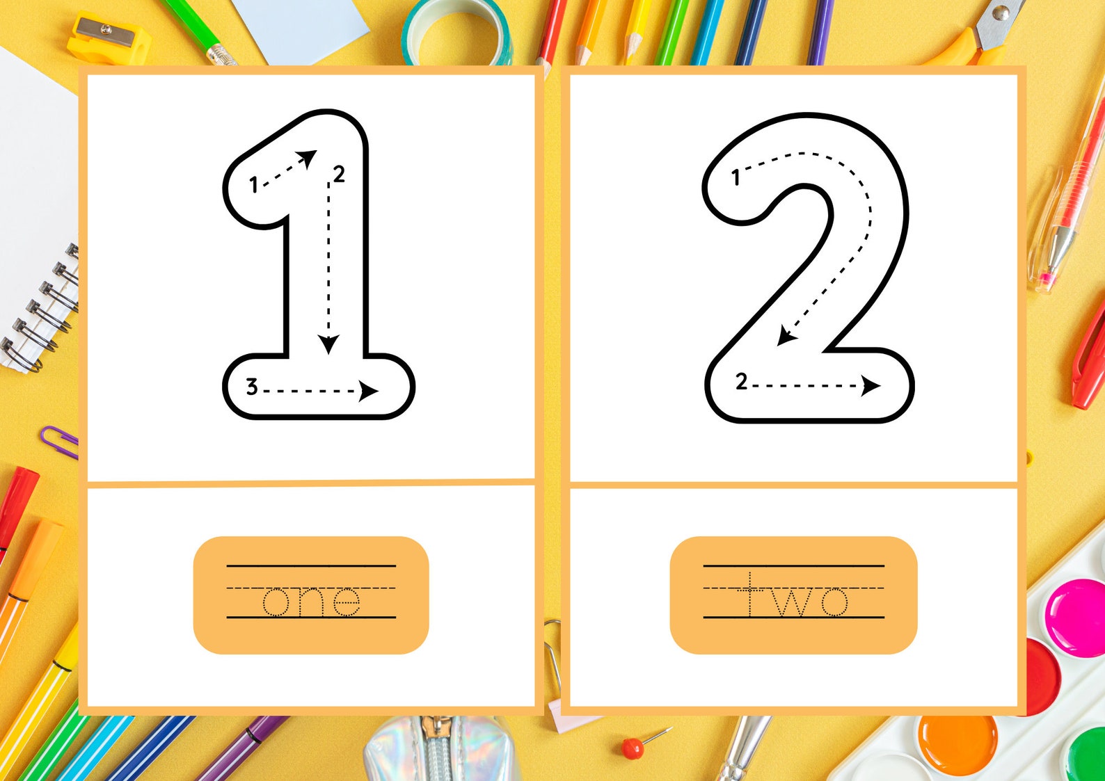 Number Tracing Posters & Flashcards, 1-20 Printable Number Tracing ...