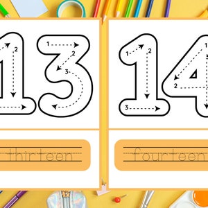 Number Tracing Posters & Flashcards, 1-20 Printable Number Tracing ...