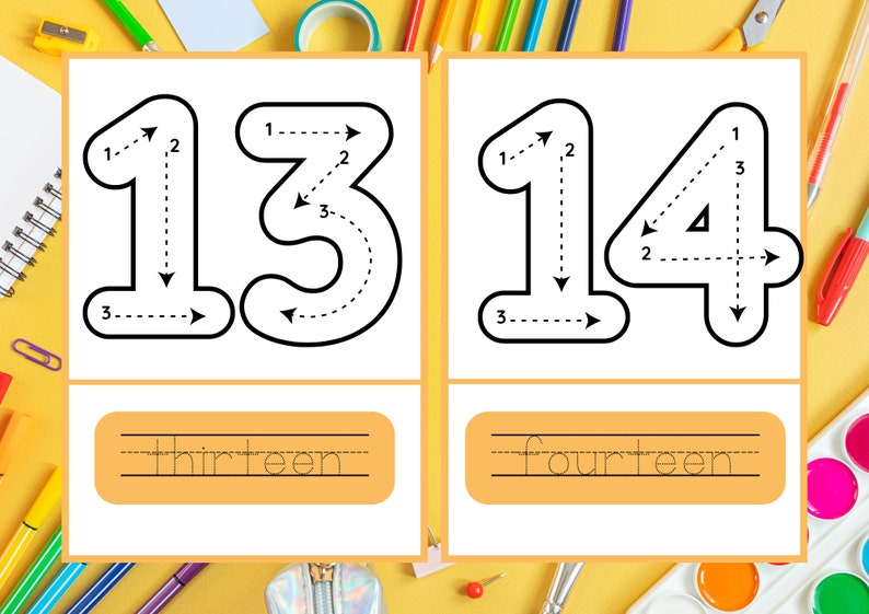 Number Tracing Posters & Flashcards, 1-20 Printable Number Tracing ...