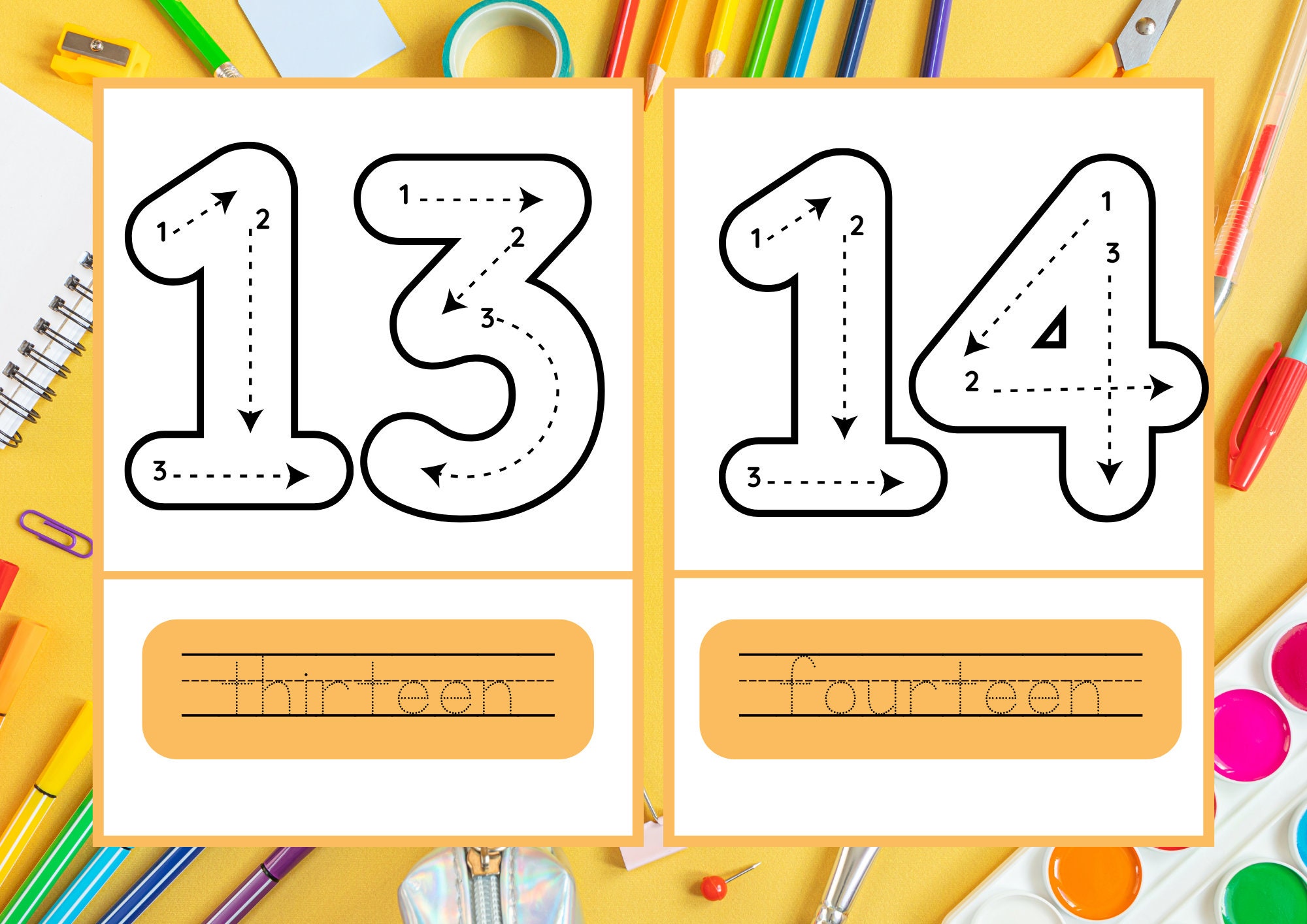Number Tracing Posters & Flashcards, 1-20 Printable Number Tracing ...