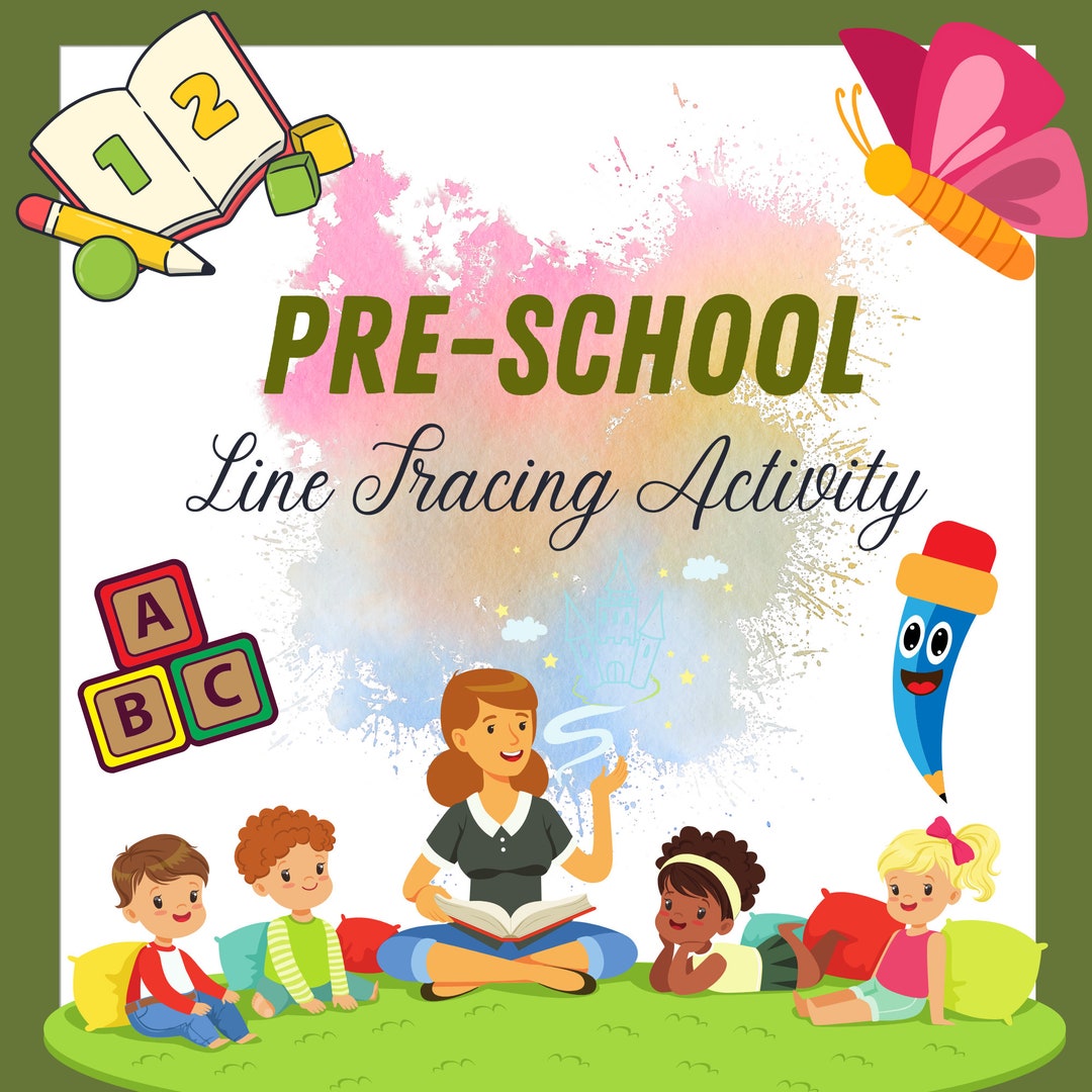 Preschool Line Tracing Worksheets Bundle, Lines Trace Pages Printable ...