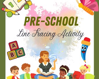 Preschool Line Tracing Worksheets Bundle, Line Trace Page Printable ...