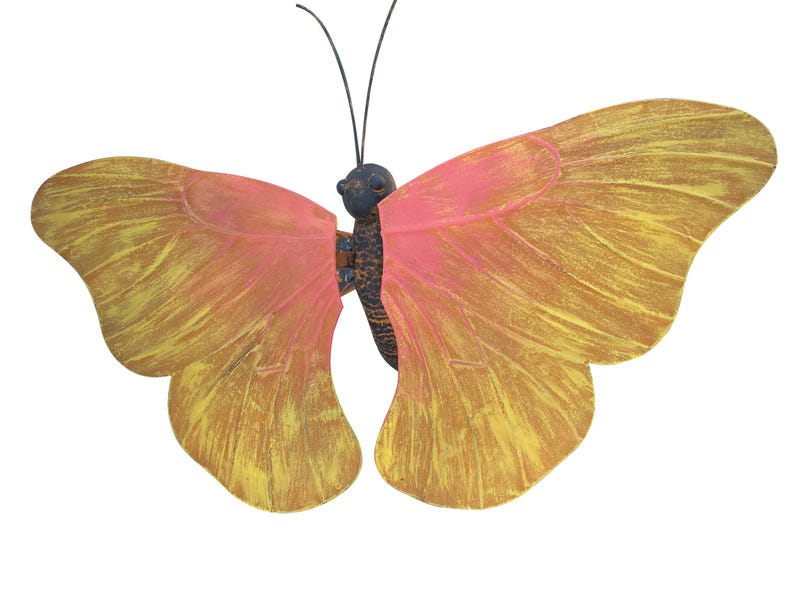 Metal Rustic Butterfly Rocker Garden Stake Kinetic Wind Sculpture With ...