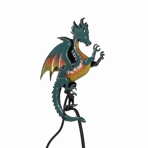 Metal Dragon Rocker Balancer Garden Stakes Outdoor Yard Art Patio ...