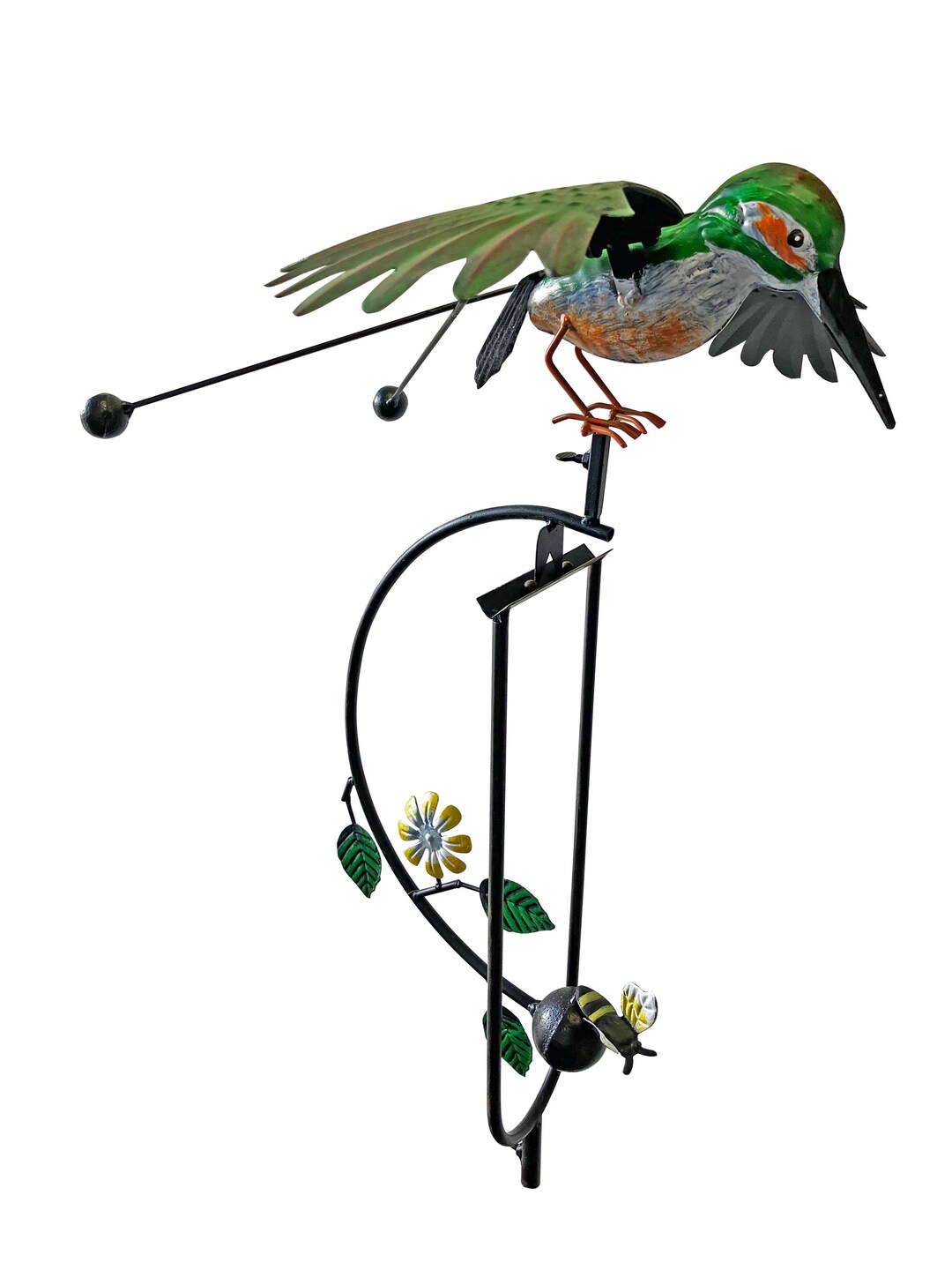 Single Green Hummingbird Rocker Garden Stake Outdoor Patio Yard Art ...