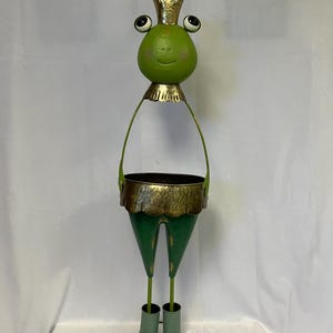 Tall Green Metal Frog Planter Garden Decor Outdoor Yard Art - Etsy