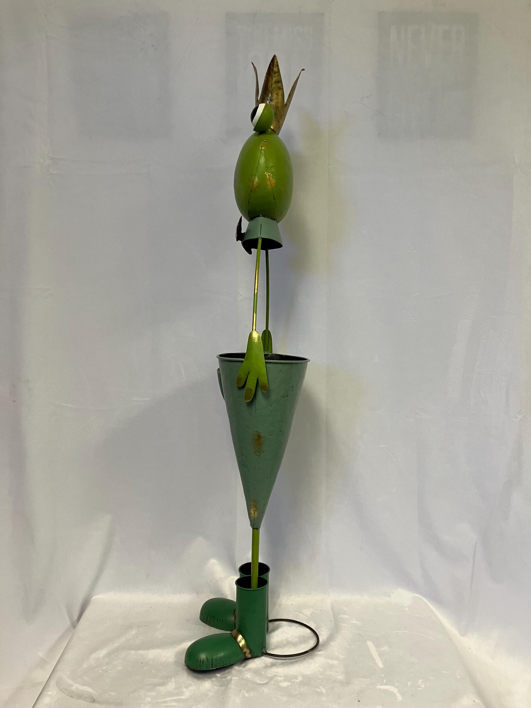Tall Green Metal Frog Planter Garden Decor Outdoor Yard Art - Etsy