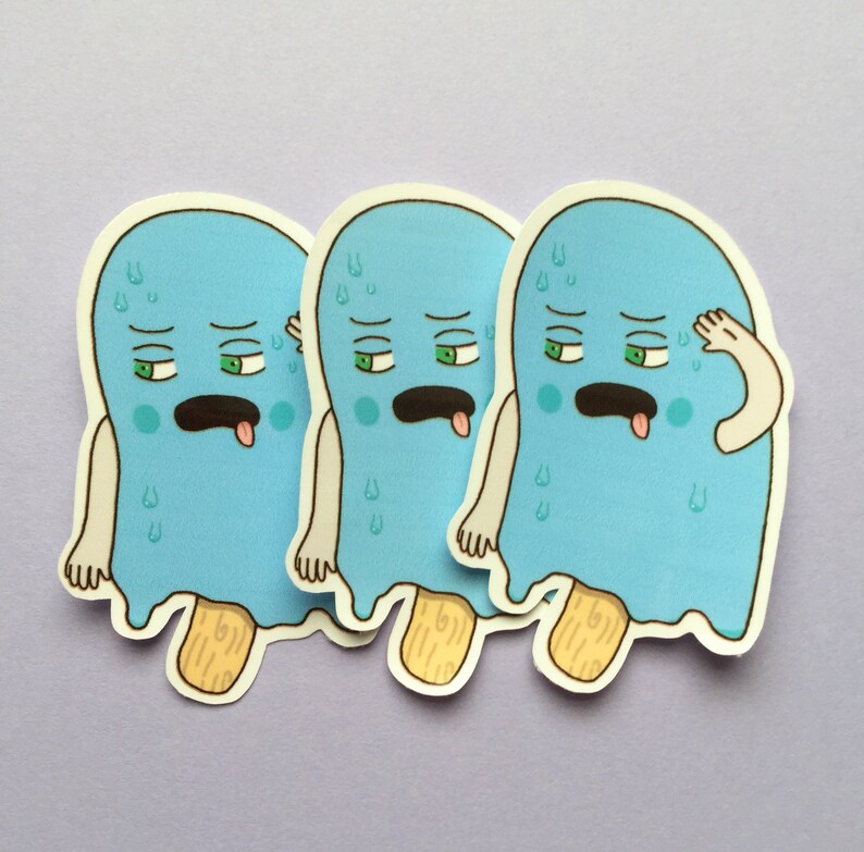 Melting Popsicle Sticker, Frozen Treat Summer Sticker for a Notebook ...