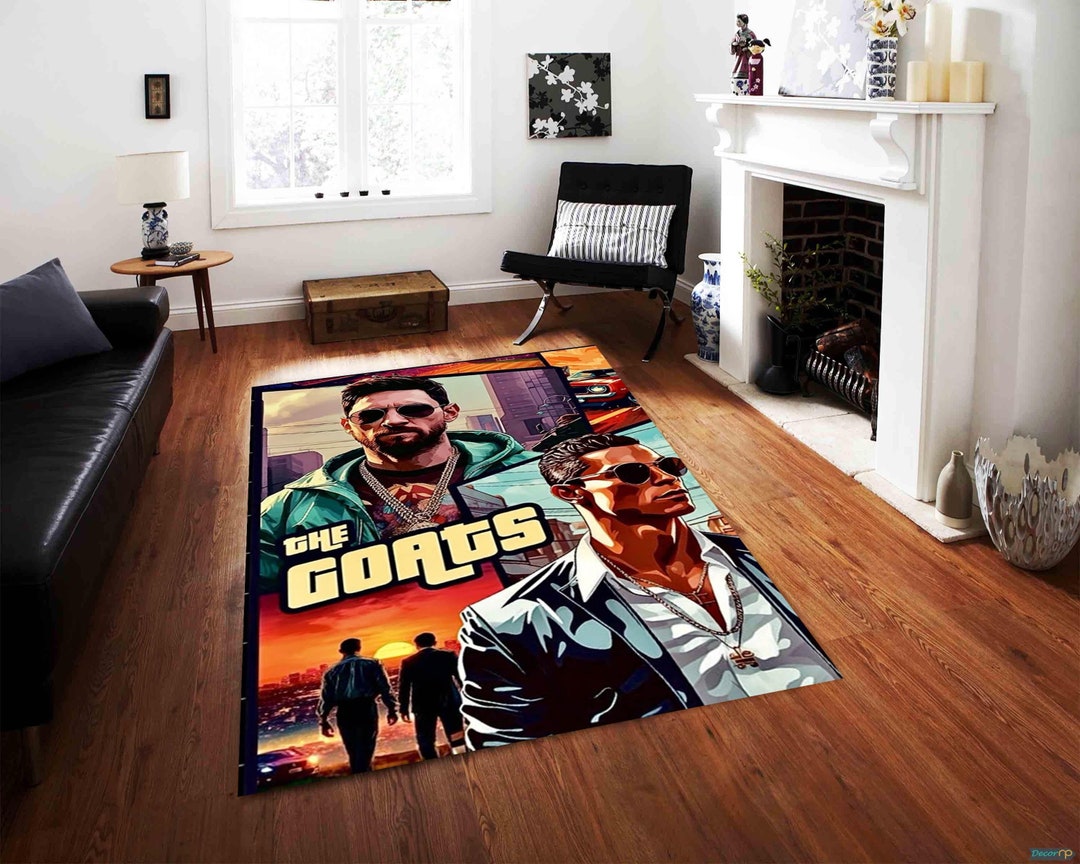 Cristiano Ronaldo Rug, Messi Rug, the Goats Rug, Soccer Rug, Football ...