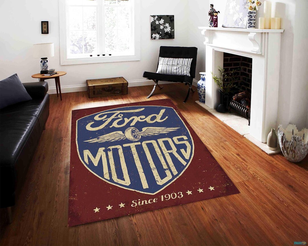 Ford Rug, Ford Motors Rug, Genuine Ford, Classic Rug, Vintage Ford Rug ...