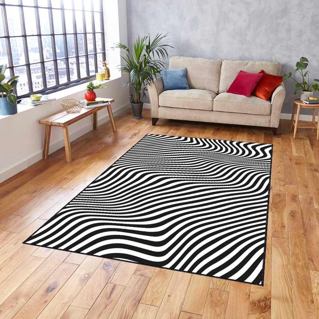 Zebra Design Rug, Zebra Rug, Animal Pattern Rug, Nonslip Rug, Modern ...