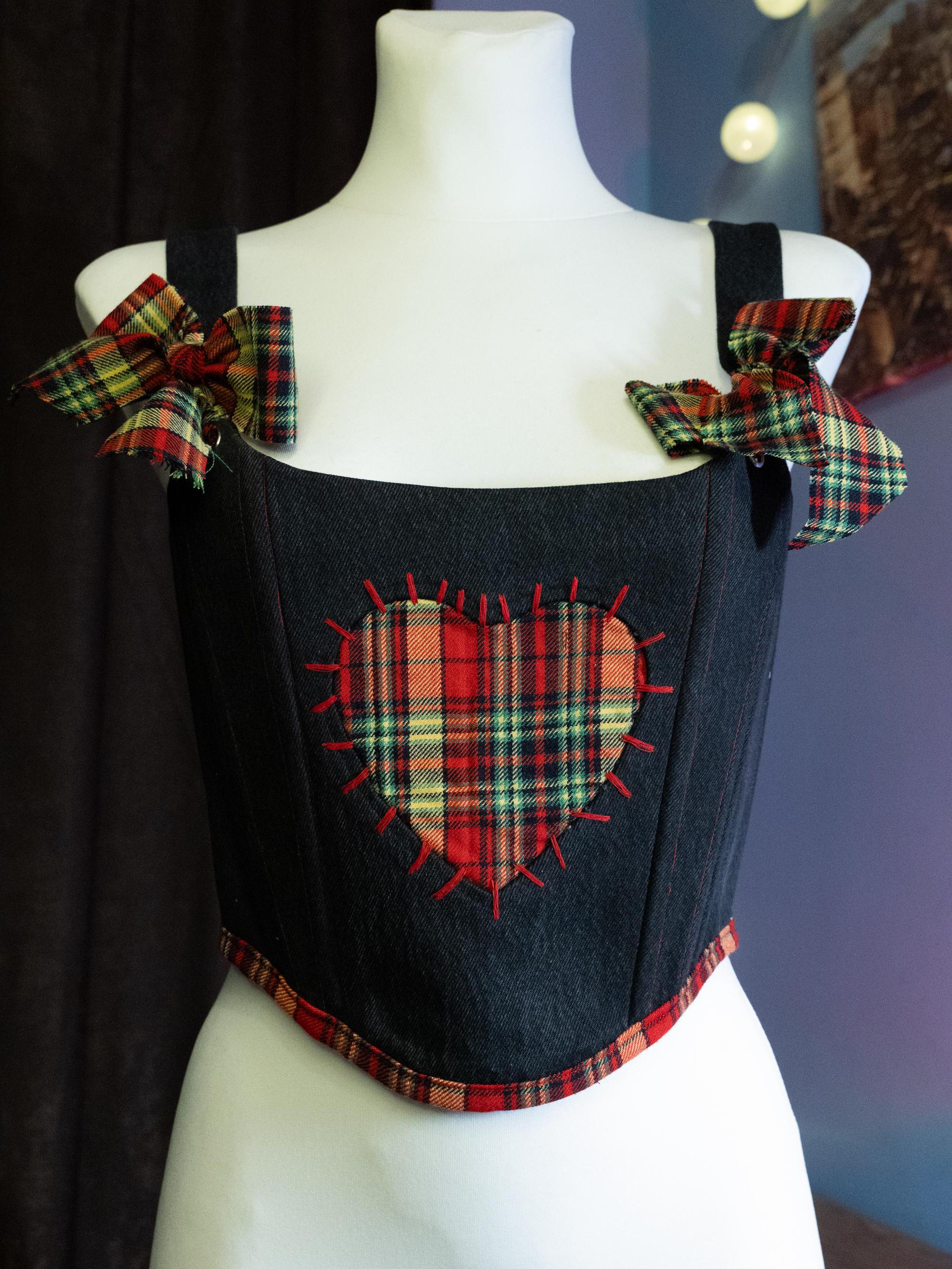 Overbust Corset Inspired by Nana Osaki, Denim Corset Top, Upcycled ...