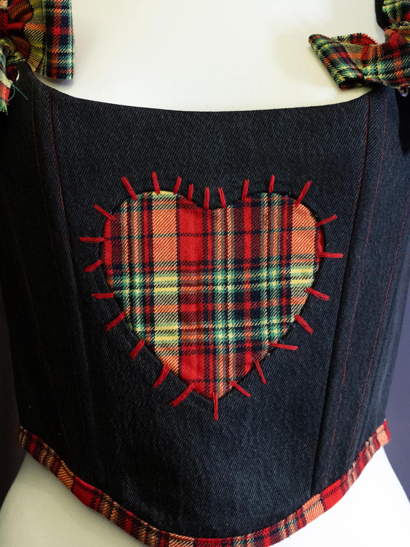 Overbust Corset Inspired by Nana Osaki, Denim Corset Top, Upcycled ...