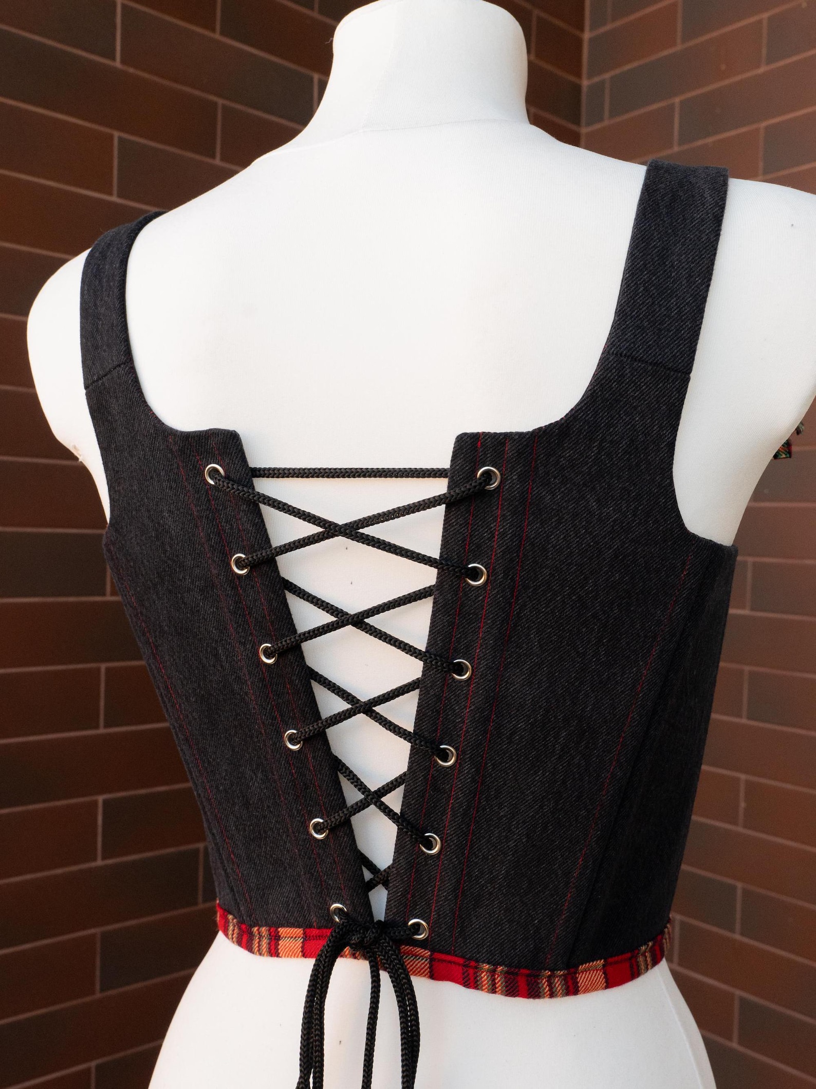 Overbust Corset Inspired by Nana Osaki, Denim Corset Top, Upcycled ...