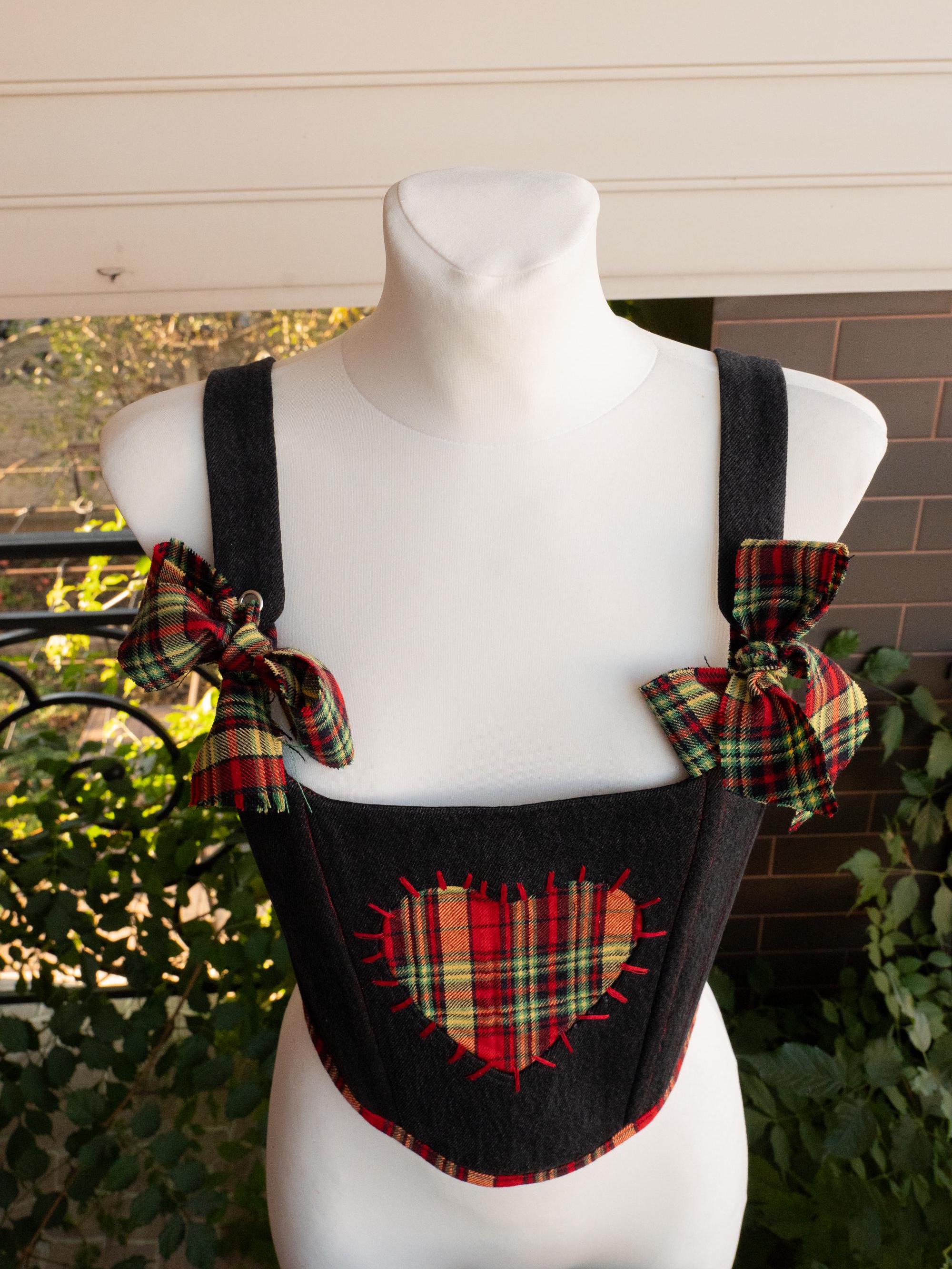 Overbust Corset Inspired by Nana Osaki, Denim Corset Top, Upcycled ...