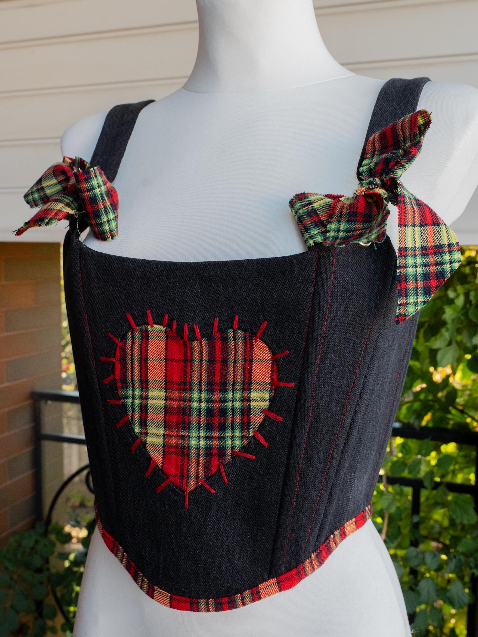 Overbust Corset Inspired by Nana Osaki, Denim Corset Top, Upcycled ...