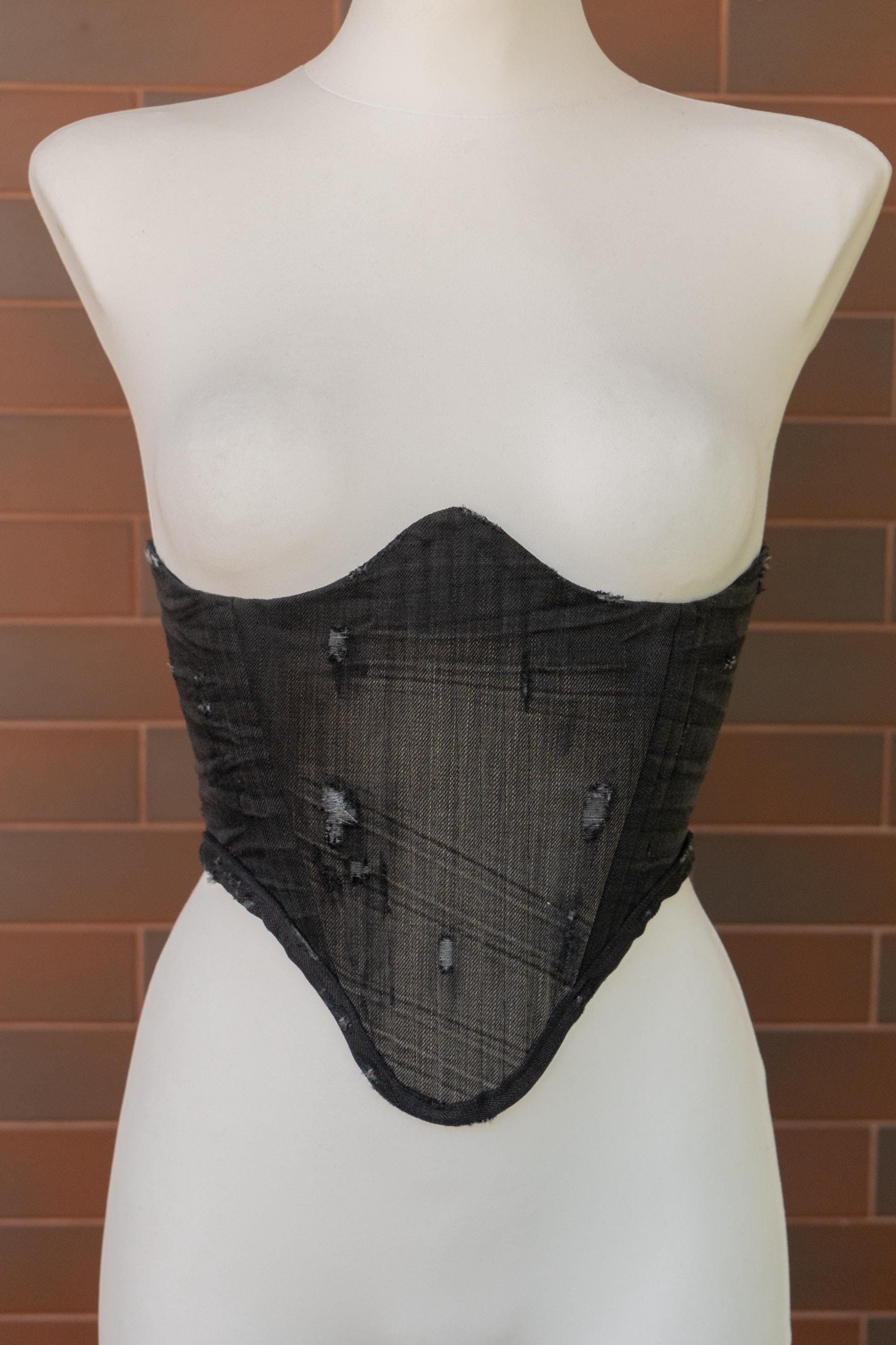Underbust Denim Corset, Rare Corset Belt, Custom Corset, Upcycled ...