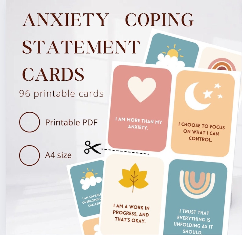 Anxiety Coping Statement Cards, DBT Coping Skills Cards, Affirmation ...