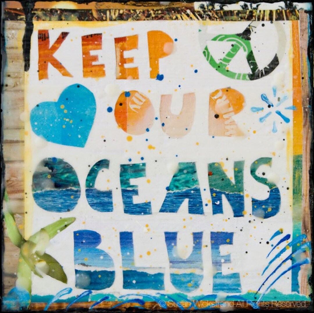 Keep Our Oceans Blue, Matted Print, 8x10, 11x14, 16x20, Ready to Frame ...