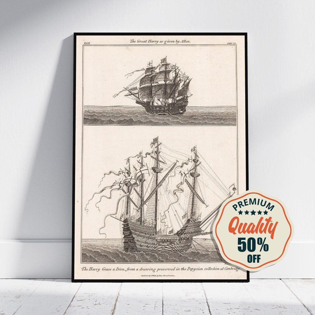 Vintage Fine Art Poster - A4, A2...18x27 Inch... Navy Harry Grace A ...