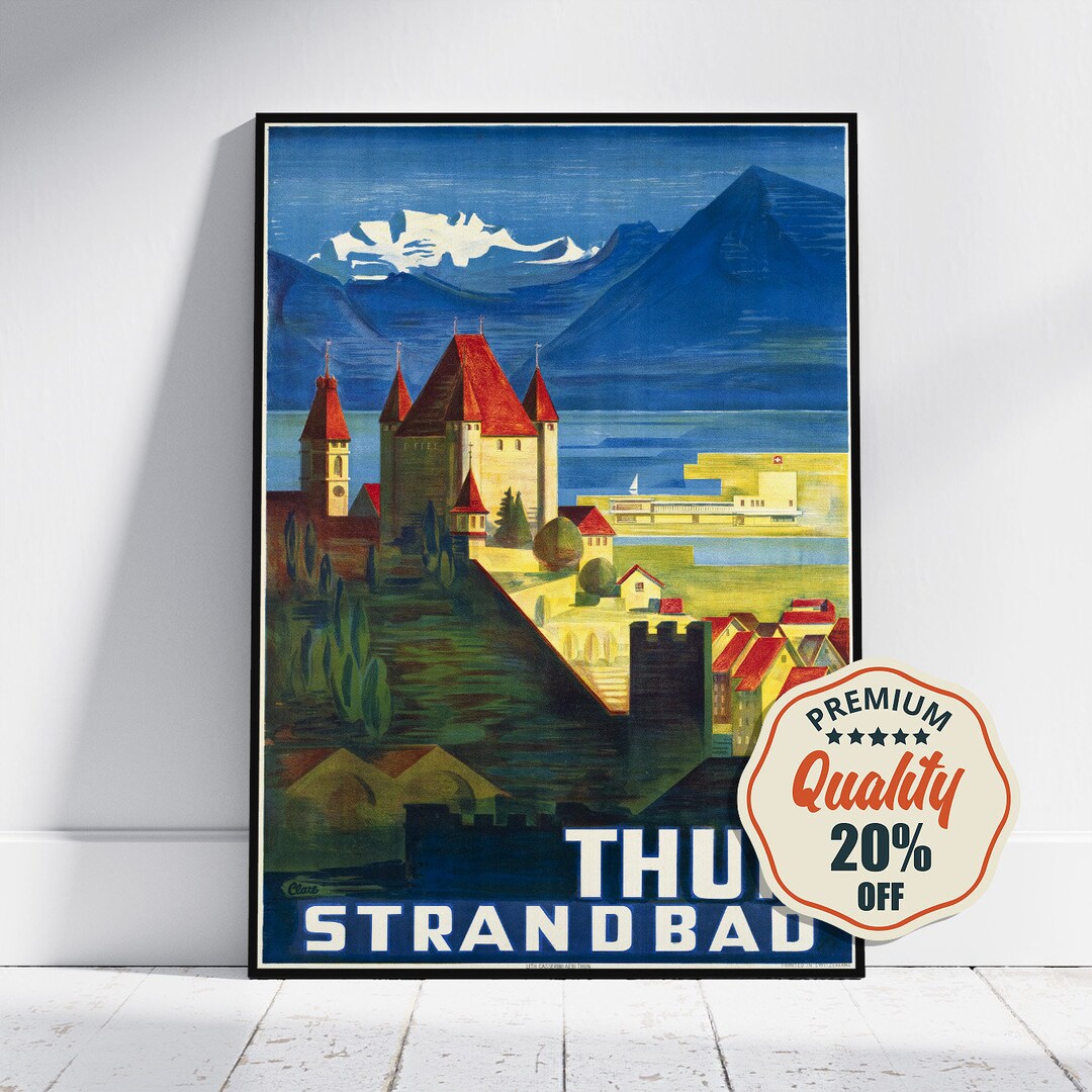 Hi-res Print - A4, A3...20x30 Inch... Lake Mountain Thun, Switzerland ...