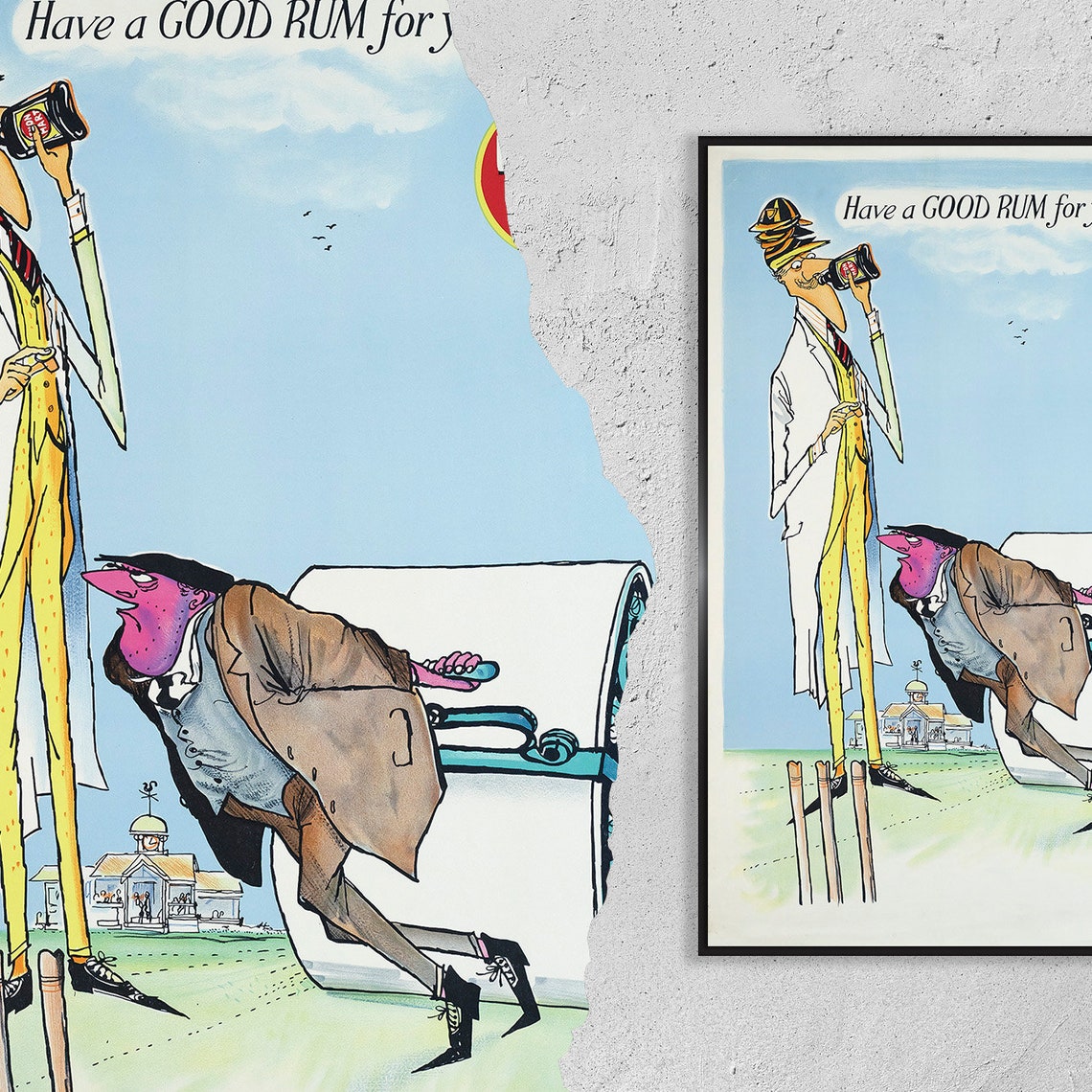 Hi-res Print A4, A3...20x30 Inch... Lemon Hart Rum, Ronald Searle ...