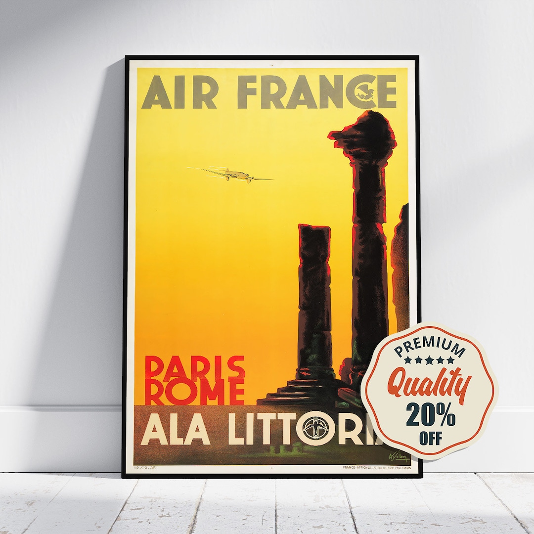 Hi-res Print - A4, A3...20x30 Inch... Air France, Paris Rome, Ala ...