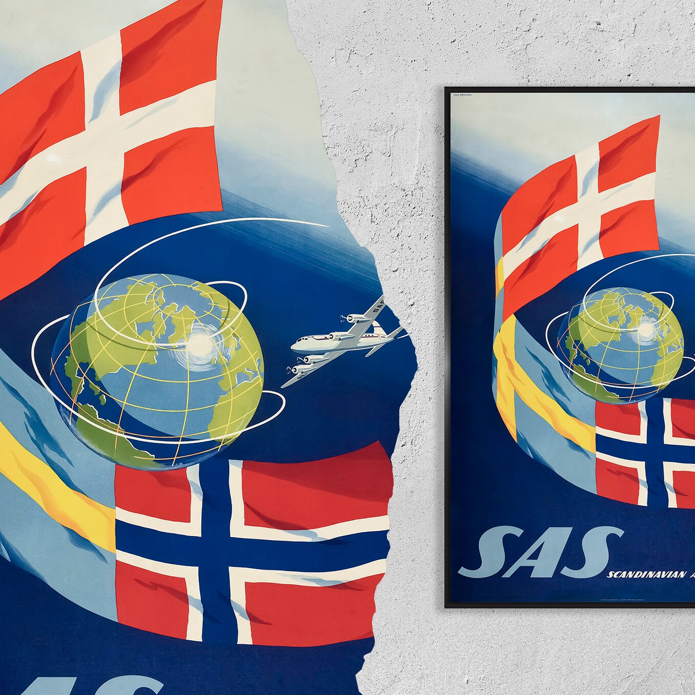 Hi-res Print - A4, A3...20x30 Inch... SAS, Scandinavian Airlines System ...