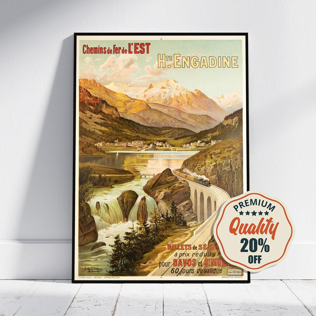 Hi-Res Print A4, A3...50x30... Chemins de Fer de l'Est, Haute Engadine ...