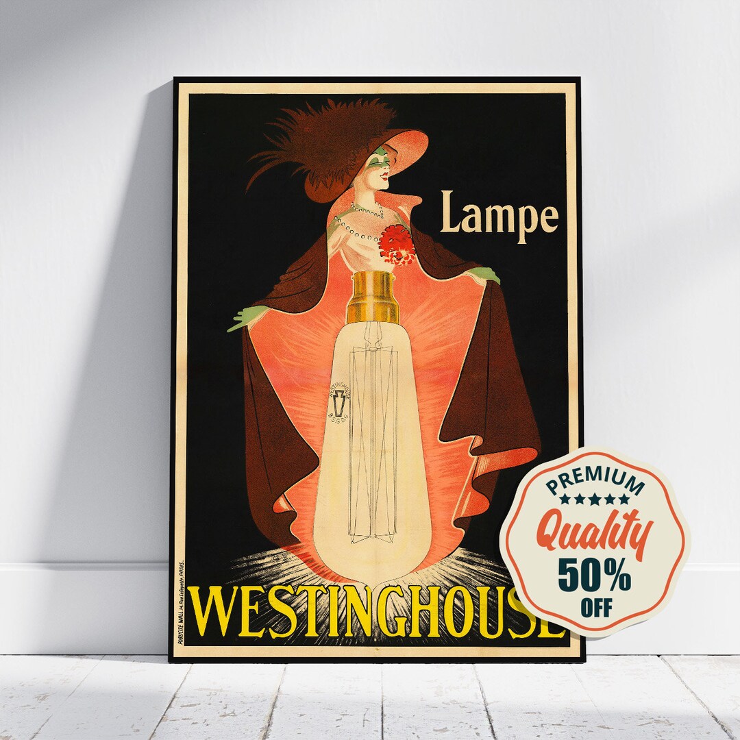 Hi-res Print - A4, A3...20x30 Inch... Westinghouse Lamp - Vintage ...