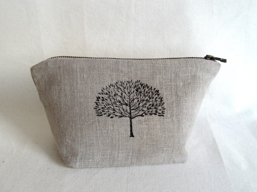 Linen Zippered Pouch // Travel Pouch //cosmetic Case // Large - Etsy