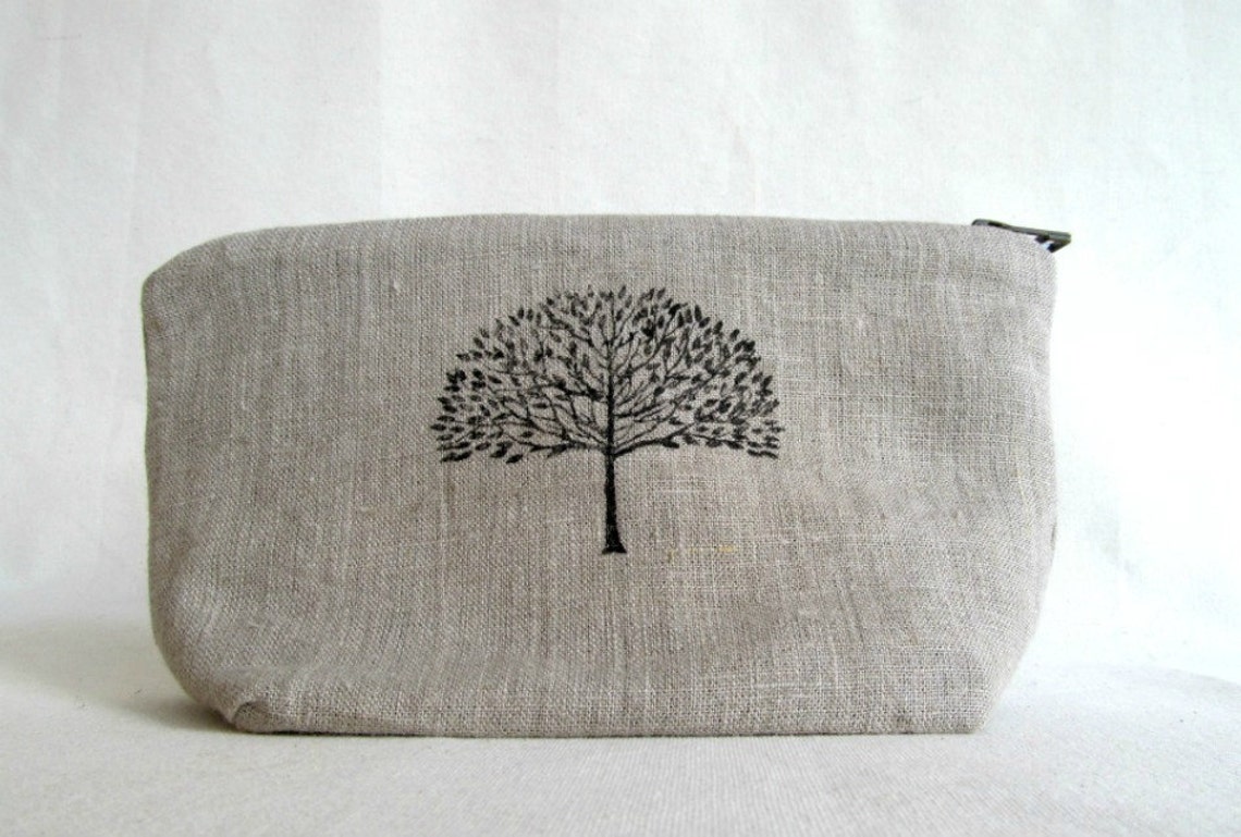 Linen Zippered Pouch // Travel Pouch //cosmetic Case // Large - Etsy