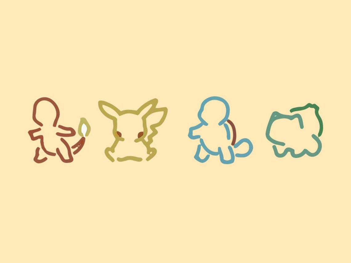 Pokemon Outline Svg, Pokemon Outline Png, Charmander, Pikachu, Squirtle ...